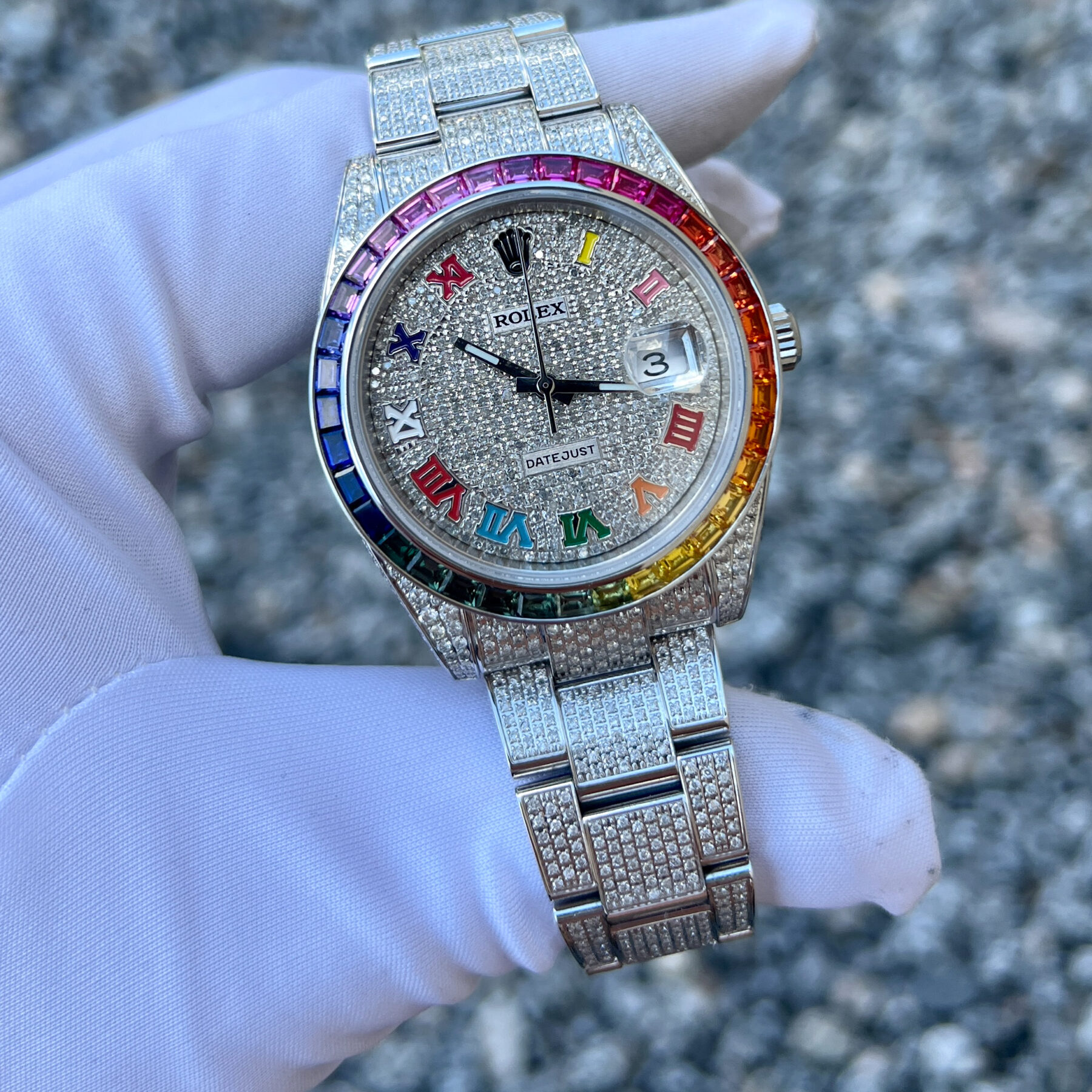 ROLEX DATEJUST 41 126300 RAINBOW BUSSDOWN – Vendere Timepieces