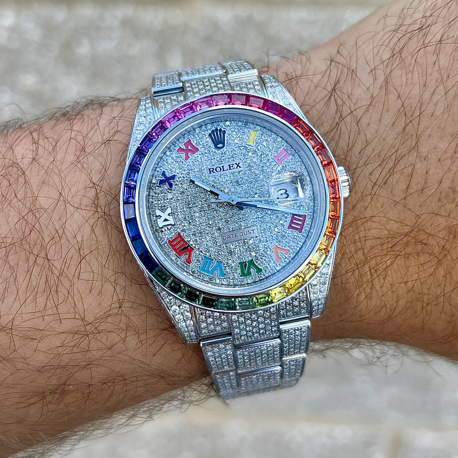 ROLEX DATEJUST 41 126300 RAINBOW BUSSDOWN – Vendere Timepieces