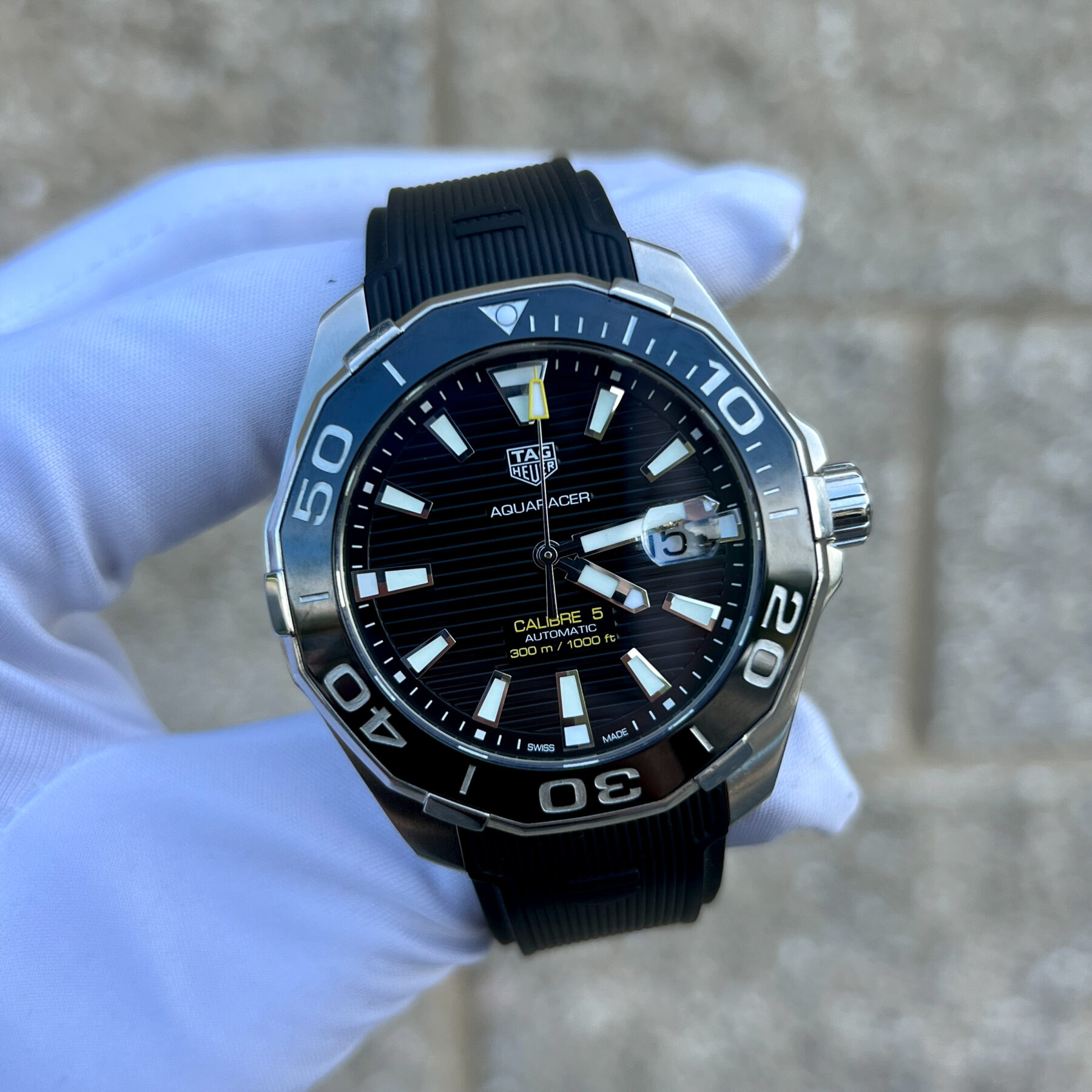 TAG HEUER AQUARACER CALIBRE 5 WAY201A.BA0927 – BLACK DIAL – Vendere ...